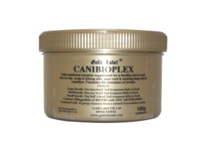 canibioplex, gold label, dog supplement for healthy skin & coat, contains biotin, 100 gm