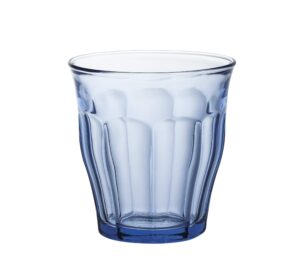 duralex made in france picardie marine glass tumbler drinking glasses, 7.75 ounce - set of 6, marine blue