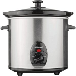 brentwood sc-130s slow cooker stainless steel body, 3-quart