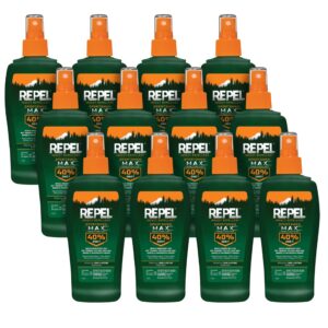 repel insect repellent sportsmen max formula spray pump 40% deet, 6-ounce, 12-pack ,yellow, 72.0 fl.oz