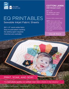 electric quilt eq printables: 25 inkjet cotton lawn fabric sheets