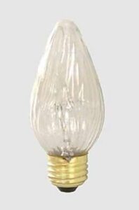 b&p lamp® f-15 clear flame, standard base bulb, 25w