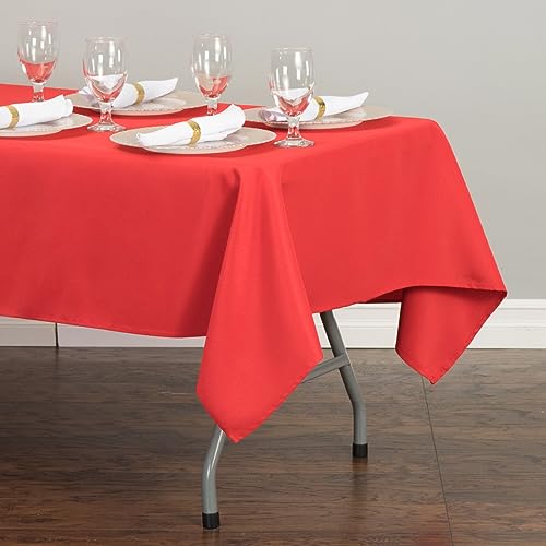 LinenTablecloth 60 x 126-Inch Rectangular Polyester Tablecloth Red