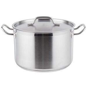 royal industries classic stock pot with cover, 12 qt, 11" x 7" ht, stainless steel, commercial grade - nsf certified