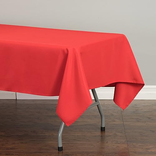 LinenTablecloth 60 x 126-Inch Rectangular Polyester Tablecloth Red