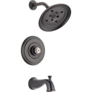 delta faucet t14497-rblhp cassidy 14 series bathtub & shower trim without handle, venetian bronze