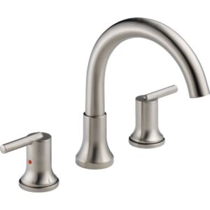 delta faucet trinsic roman tub trim - t2759-ss - modern bathroom tub faucet set - includes tub faucet & handles - stainless (valve sold separately)