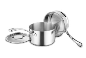 cuisinart french classic tri-ply stainless 3-piece saucepan and double boiler set