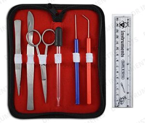 dr instruments 65zp zippy dissection kit, grade: 9 to 12, stainless steel precision ground scissors and super sharp scalpel (8 pc kit), concise zippered case