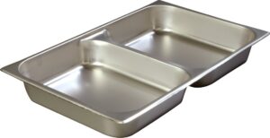 carlisle foodservice products durapan stainless steel divided steam table pan for catering, hotel, and restaurants, full-size 2.5 inches deep, silver, (pack of 6)