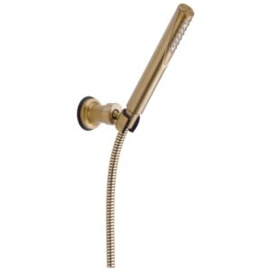 delta faucet trinsic single spray wall-mount hand shower, hand held shower with hose, gold handheld shower head, hand shower, handheld shower, champagne bronze 55085-cz