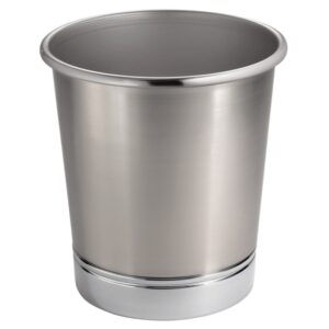 interdesign metal waste can 9.5" w x 10.6" h x 9.5" d transitional design stainless steel