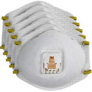 3m particulate respirator 8511pro, n95, disposable, grinding, sanding, sawing, sweeping, dust, smoke, 5/pack