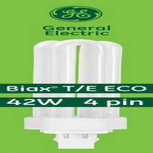 ge energy smart cfl light bulb, triple tube biax light bulb, t4 light bulb, 42-watt, 3200 lumen, g24q-4 4-pin base, cool white, 10-pack, compact fluorescent light bulb