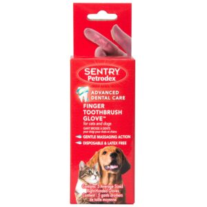 petrodex finger toothbrush for cats and dogs, 5 count