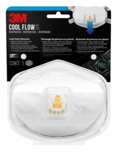 3m n100 lead paint removal valved respirator 8233, 1 pack, cool flow exhalation valve, niosh-approved, advanced filter media for easy breathing, adjustable noseclip, soft foam faceseal (8233pa1-b-ps)