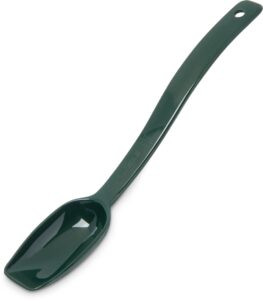 carlisle foodservice products plastic solid spoon, 9 inches, green, (pack of 12)