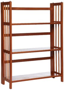 casual home 3-shelf folding stackable bookcase (27.5" wide)-mahagony