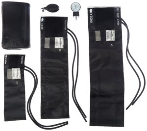 prestige medical 882-com-blk 3-in-1 aneroid sphygmomanometer set with carry case, black