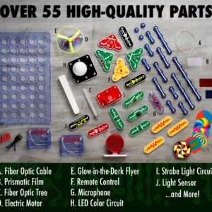 Snap Circuits LIGHT Electronics Exploration Kit | Over 175 Exciting STEM Projects | Full Color Project Manual | 55+ Snap Circuits Parts | STEM Educational Toys for Kids 8+,Multi