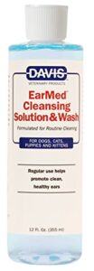 davis ew12 earmed pet cleansing solution & wash, 12 oz