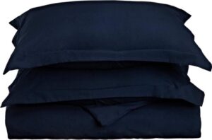 elegant comfort elegance linen 1500 thread count wrinkle resistant ultra soft luxurious egyptian quality 3-piece duvet cover set, full/queen, navy blue