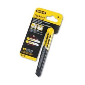 Stanley 10150 Straight Handle Knife w/Retractable 13 Point Snap-Off Blade, Yellow/Gray