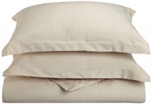 elegance linen 1500 thread count wrinkle resistant ultra soft luxurious egyptian quality 3-piece duvet cover set, full/queen, beige