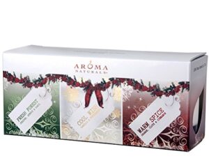 aroma naturals holiday soy essential oil candle gift set