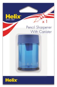 maped helix usa - helix canister 1 hole pencil sharpener - standard pencil compatibility - durable steel blade - assorted colors