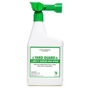 yard guard | non-toxic, natural, ready-to-use outdoor pest control spray safe for pets & family | kills & repels fleas, ticks, flies, ants, mites, mosquitoes, & more | 32 fl oz with hose end sprayer