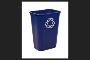 rubbermaid deskside recycling wastebasket 41 qt blue