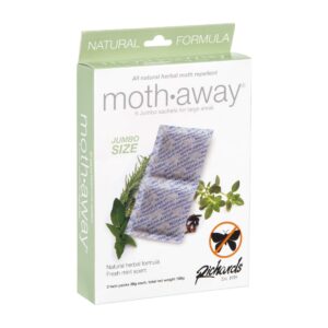 richards homewares moth away herbal non toxic natural repellent, 6-jumbo sachets