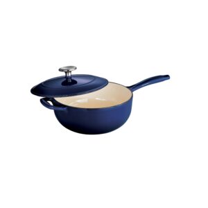 tramontina covered saucier enameled cast iron 3-quart, gradated cobalt, 80131/071ds