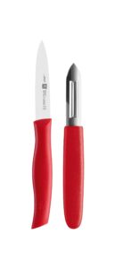 zwilling knife twin grip with peeler, stainless steel, silver/red, 48 x 38 x 28 cm