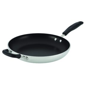 farberware commercial nonstick frying pan / fry pan / skillet with helper handle - 12 inch, silver