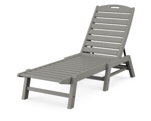 polywood nautical patio chaise, slate grey