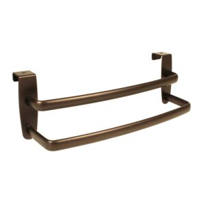 idesign axis over-the-cabinet kitchen dish towel bar rack - 9", bronze