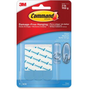 command 17021clres clear refill strips, 5/8 x 1 3/4, 9/pack