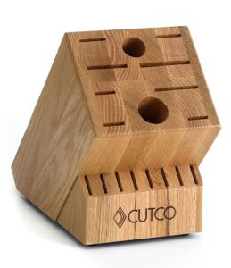 cutco 1748 honey finish oak homemaker + 8 set block (18-slot)