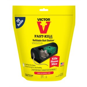 victor fast-kill brand refillable bait station with 20 bait refills