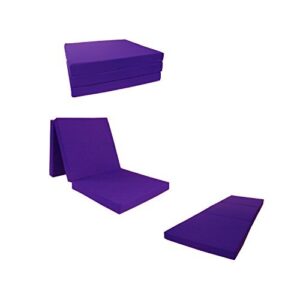 d&d futon furniture purple shikibuton trifold foam bed 75 x 27 x 3, 1.8 lbs high density, floor folding mat