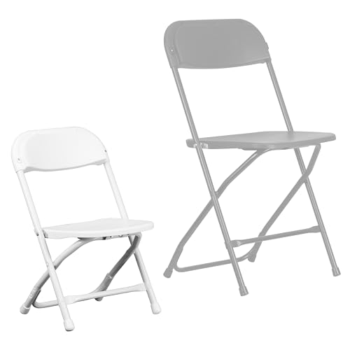 Flash Furniture Kids White Plastic Folding Chair