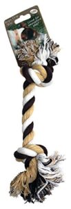 omnipet earthtone dental medium cotton dog toy, 11" rope with two knots