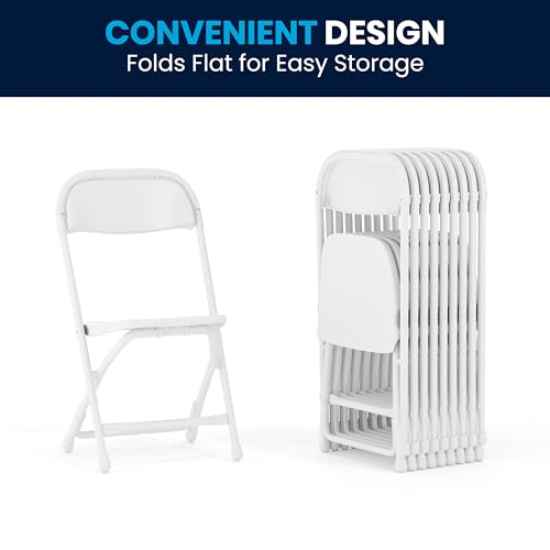 Flash Furniture Kids White Plastic Folding Chair