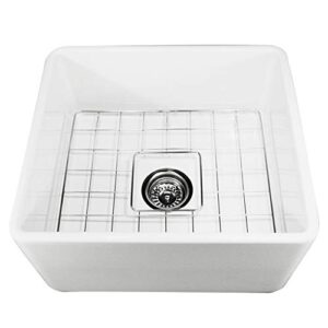 nantucket sinks t-fcfs-20 20-inch single bowl fireclay farmhouse kitchen sink, white