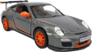 kinsmart porsche 911 gt3 rs grey 1:36 scale 5" die cast model toy super sports car