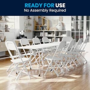 Flash Furniture Kids White Plastic Folding Chair