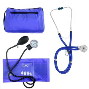 emi royal blue sprague rappaport stethoscope and aneroid sphygmomanometer manual blood pressure set kit - #330