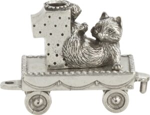 danforth – birthday train (1- raccoon) – handcasted pewter birthday party decorations - made in usa